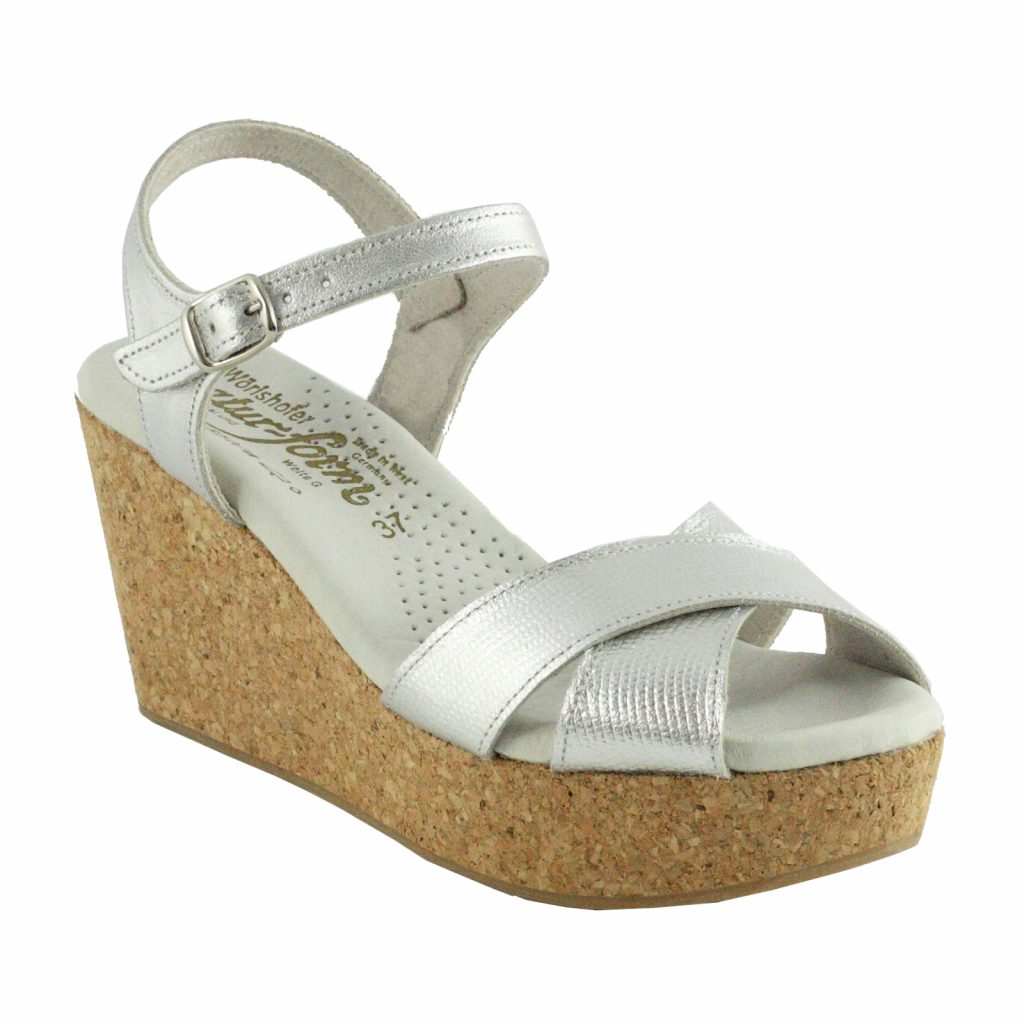 Sandales 715W Bride Wedge – Silber - Wörishofer - sandales vintage femme