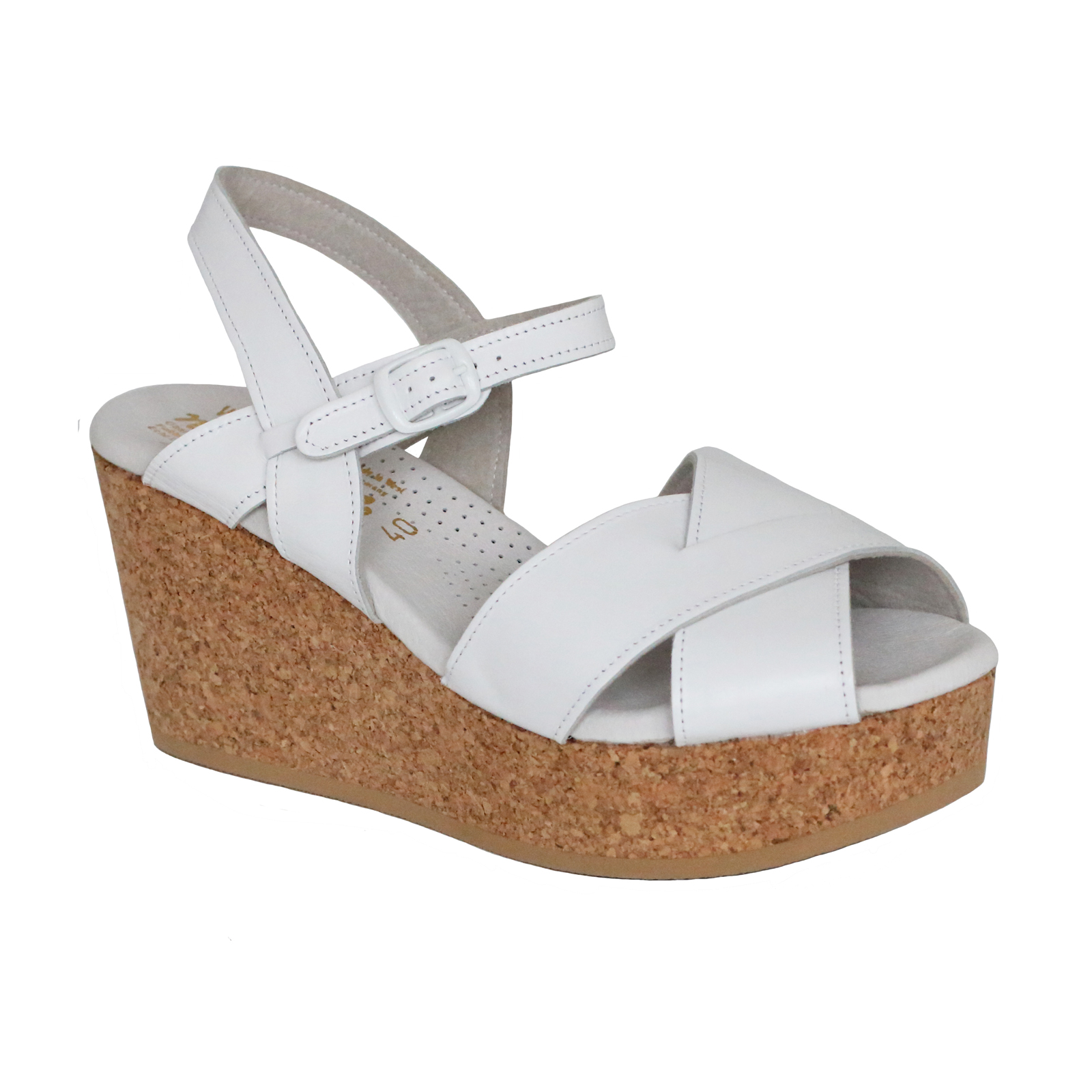 Sandales 770W Bride Wedge – Blanc